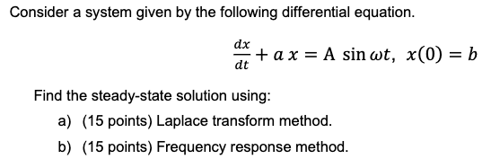 Solved Consider a system given by the following differential | Chegg.com