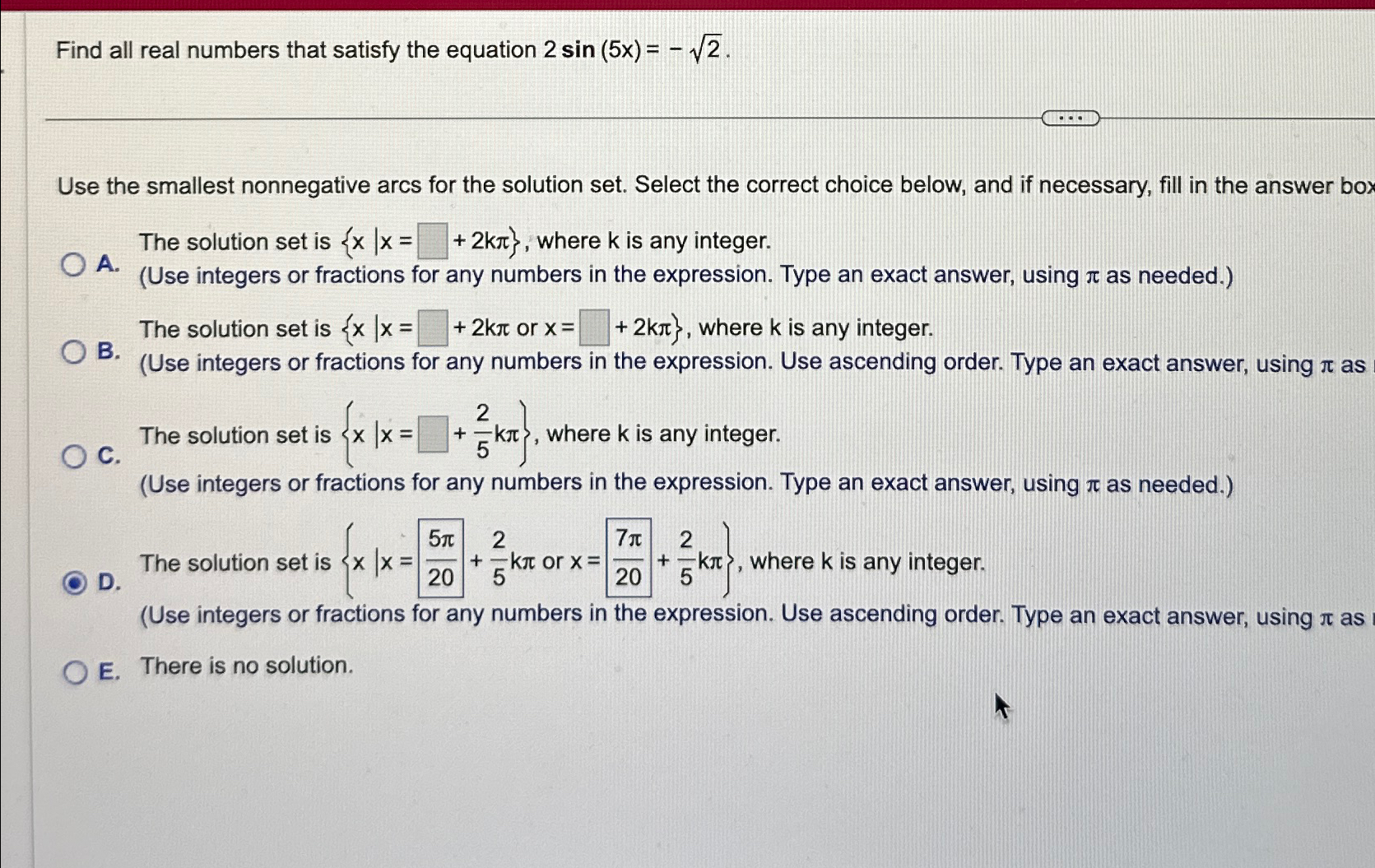 Solved Find all real numbers that satisfy the equation | Chegg.com