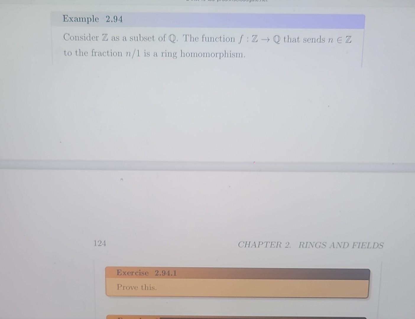 Solved Consider Z as a subset of Q. The function f:Z→Q that | Chegg.com
