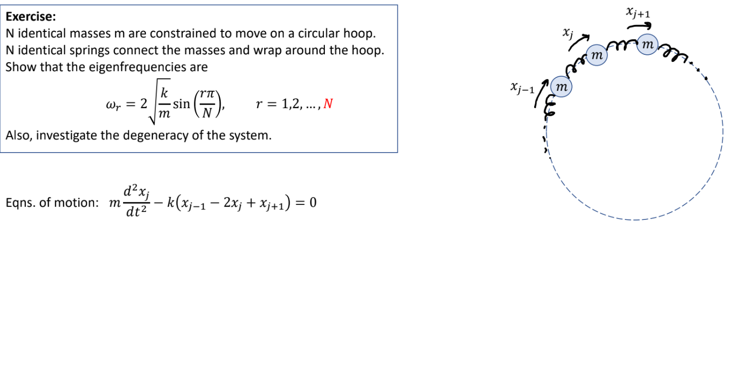Solved Exercise:N ﻿identical masses m ﻿are constrained to | Chegg.com