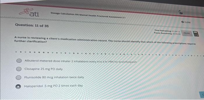 Solved A nurse is reviewing a client medication | Chegg.com