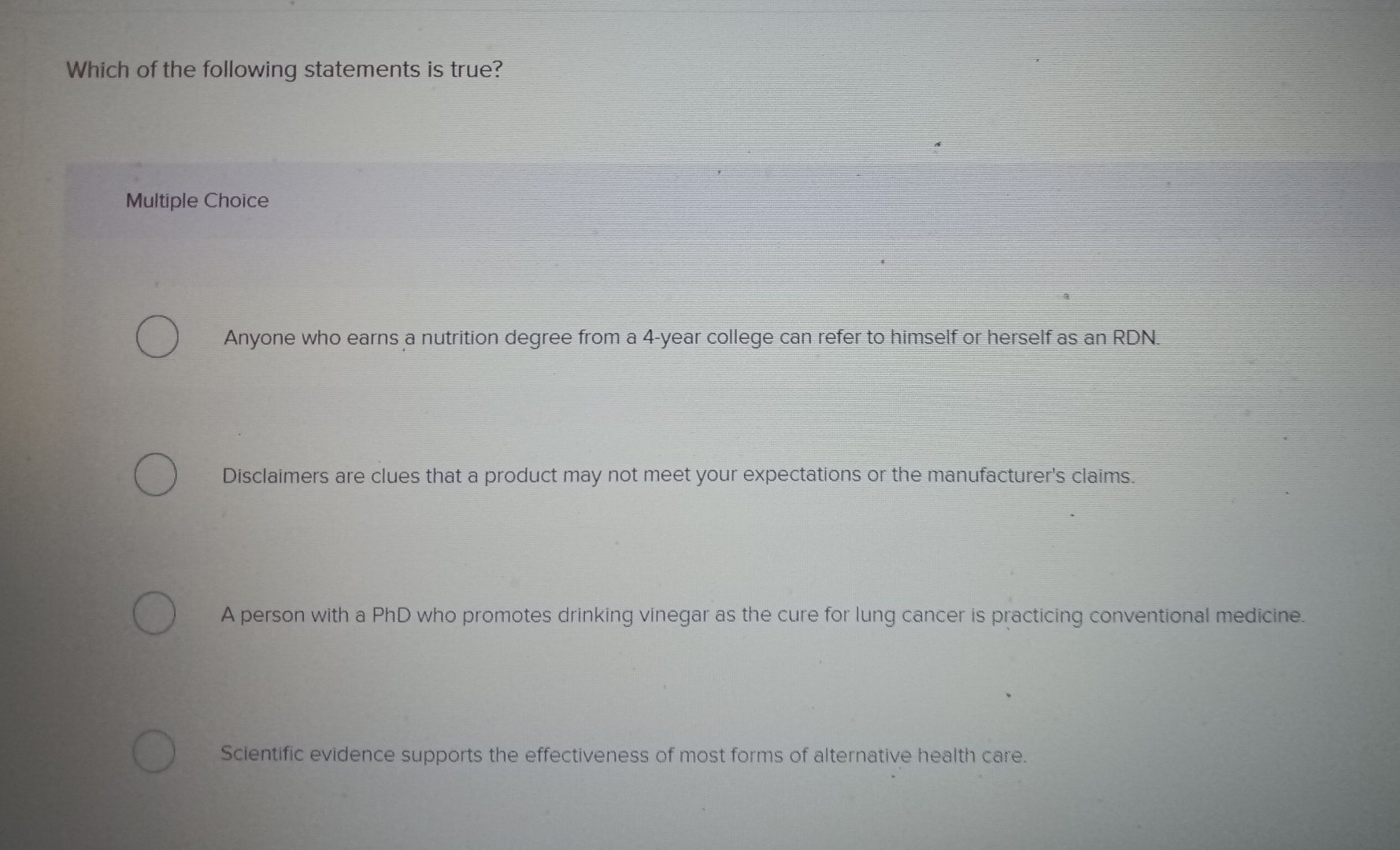 Solved Which of the following statements is true?Multiple | Chegg.com