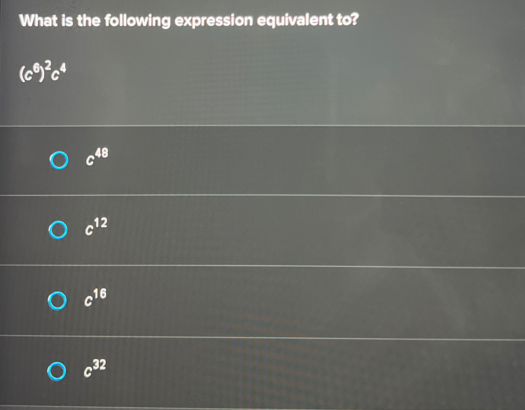 Solved What is the following expression equivalent | Chegg.com