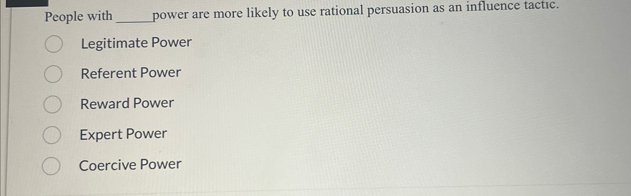 Solved People with ﻿power are more likely to use rational | Chegg.com