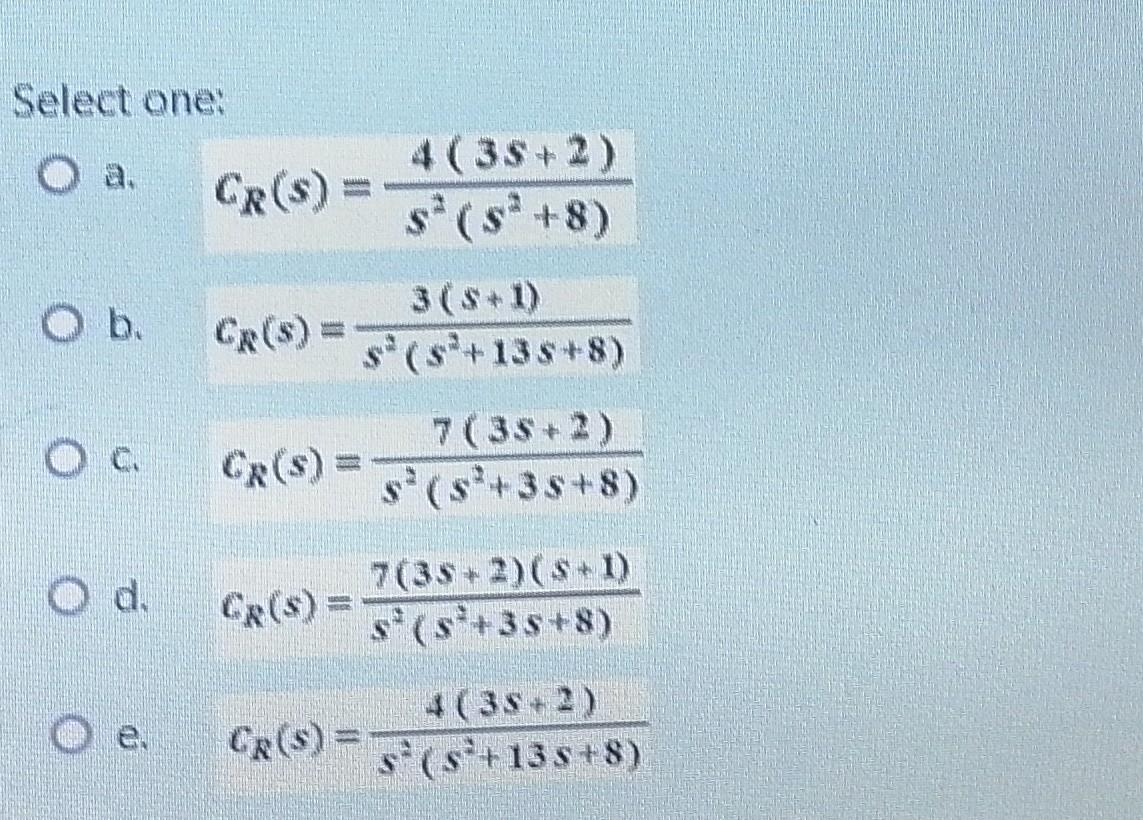 Solved Determine the output Cr(s) due to the input R(s), | Chegg.com