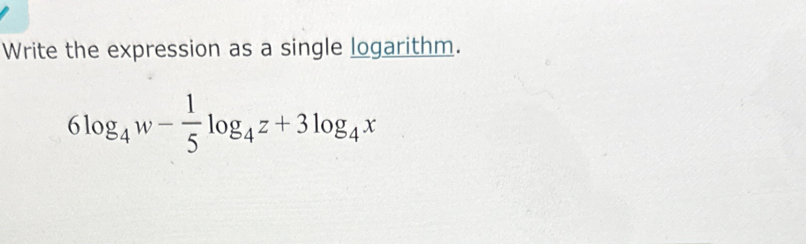 Solved Write the expression as a single | Chegg.com