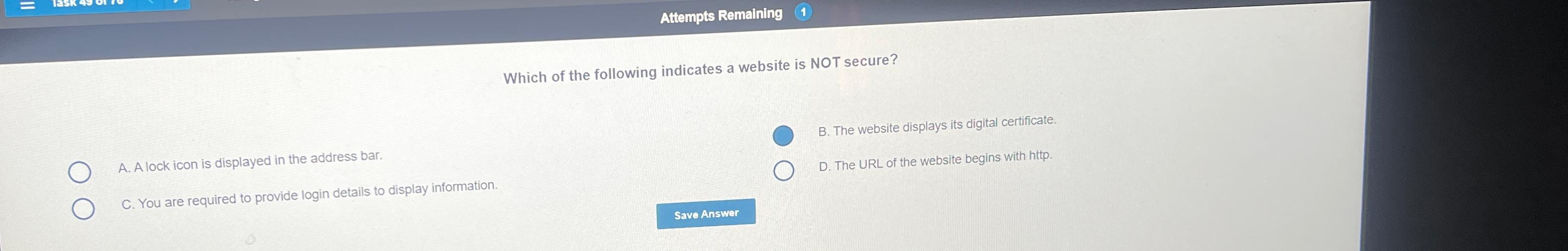 Solved Attempts Remaining 1Which of the following indicates | Chegg.com