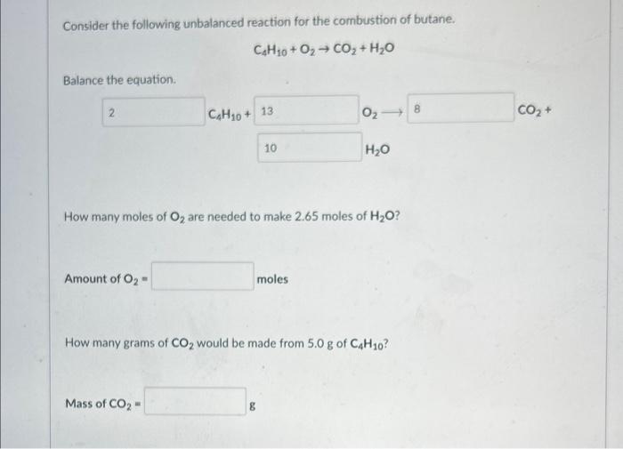 Solved Consider the following unbalanced reaction for the | Chegg.com