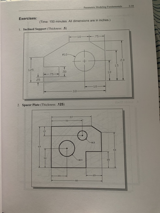 Solved Geometrically construct the following 2-D sketches | Chegg.com