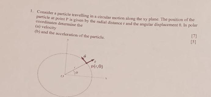 Solved Consider a particle travelling in a circular motion | Chegg.com