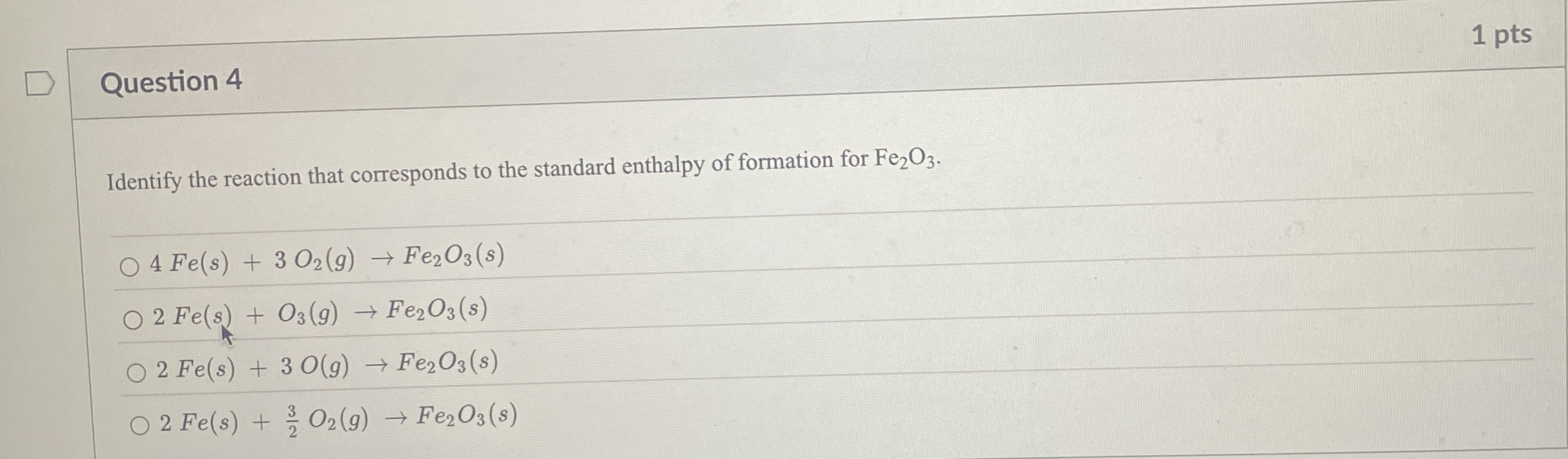 Solved Question 41 ﻿ptsIdentify the reaction that | Chegg.com