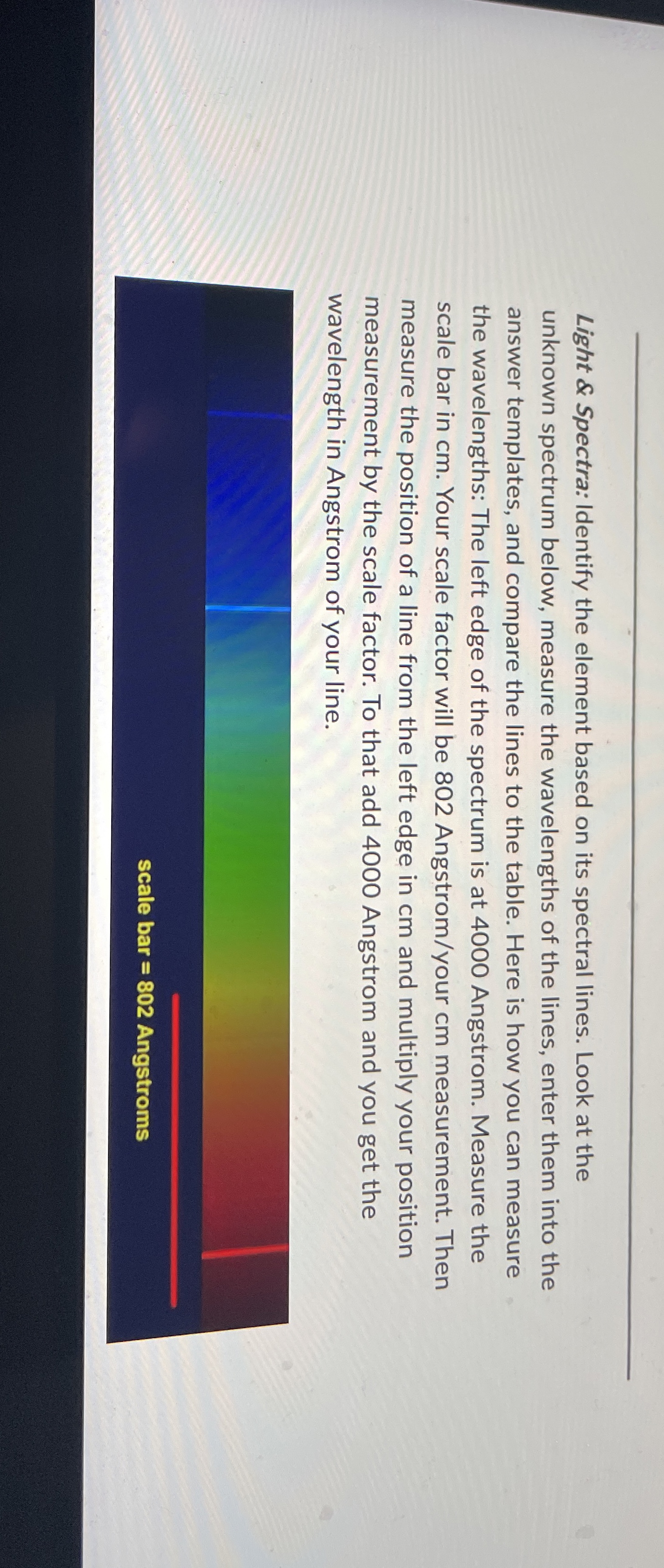 Light & Spectra: Identify the element based on its | Chegg.com
