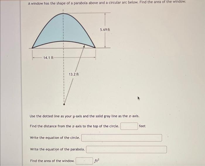Solved A window has the shape of a parabola above and a | Chegg.com