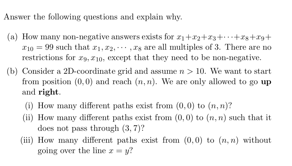 Solved Answer the following questions and explain why.(a) | Chegg.com