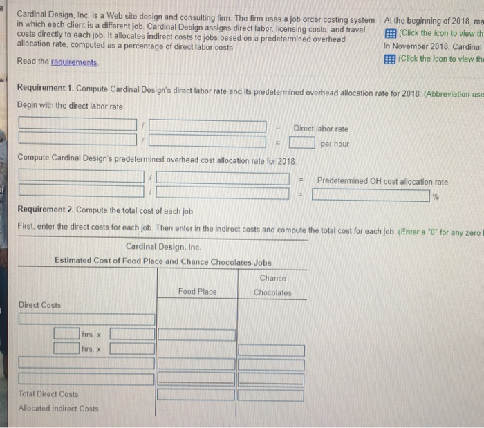 Solved Cardinal Design, Inc. is a Web site design and | Chegg.com