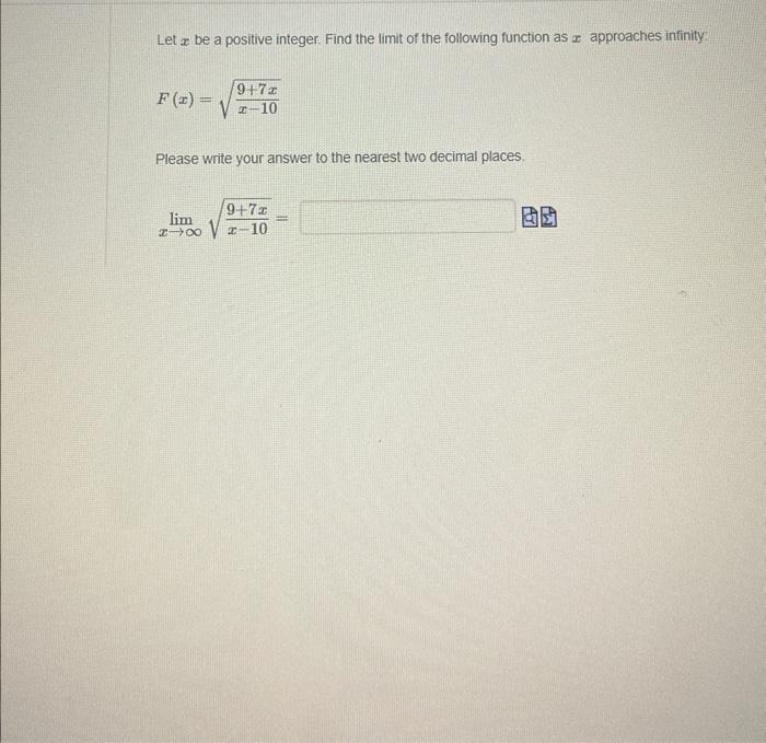 Solved Let x be a positive integer. Find the limit of the | Chegg.com
