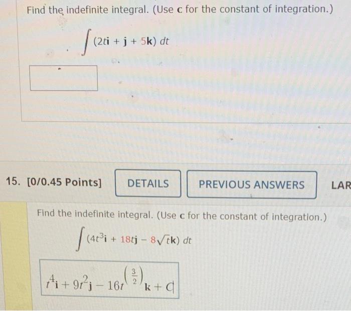 Solved Find the indefinite integral. (Use c for the constant | Chegg.com