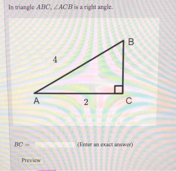 Solved In triangle ABC, ZACB is a right angle. AB = (Enter | Chegg.com