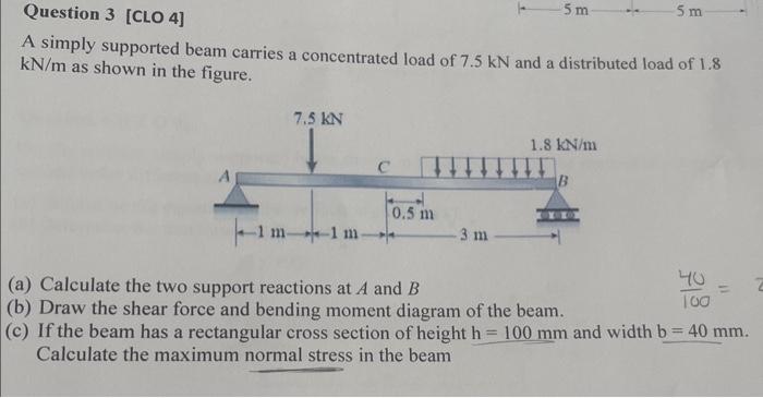 Solved PART C!! calculate normal stress in the beam | Chegg.com Solved PART C!! calculate normal stress in the beam | Chegg.com