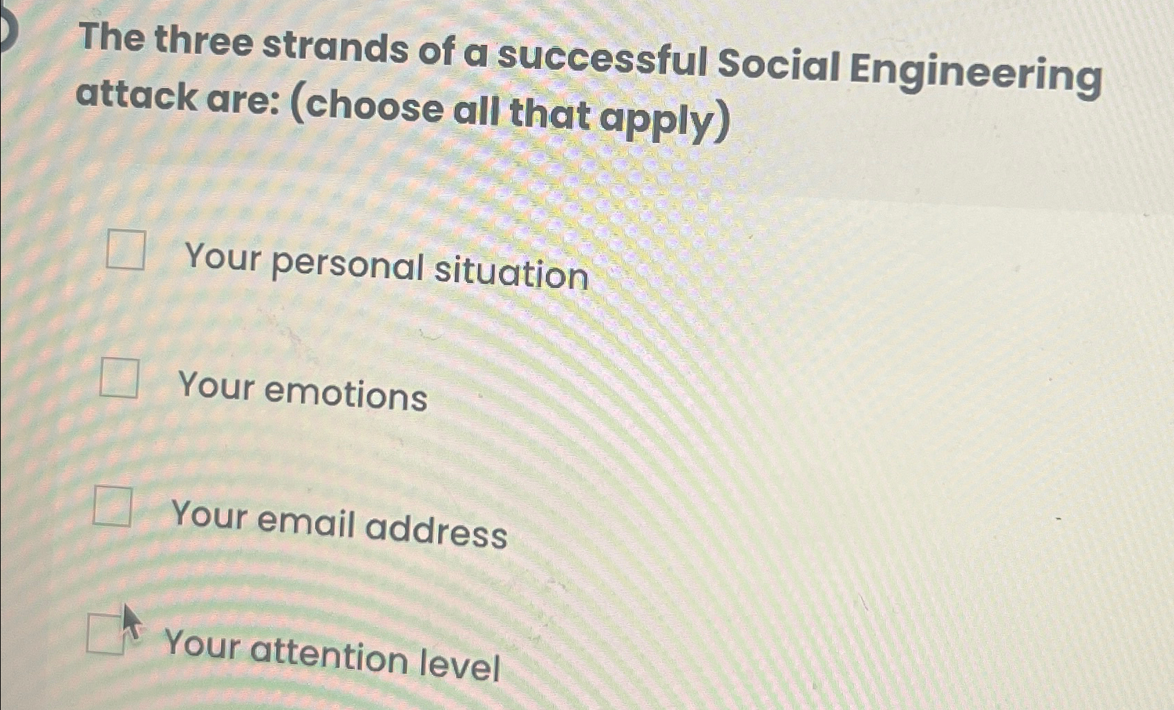 Solved The three strands of a successful Social Engineering | Chegg.com