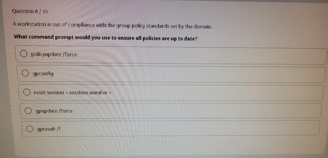 Solved Question 10 / 15 A user is unable to reach Google.com | Chegg.com