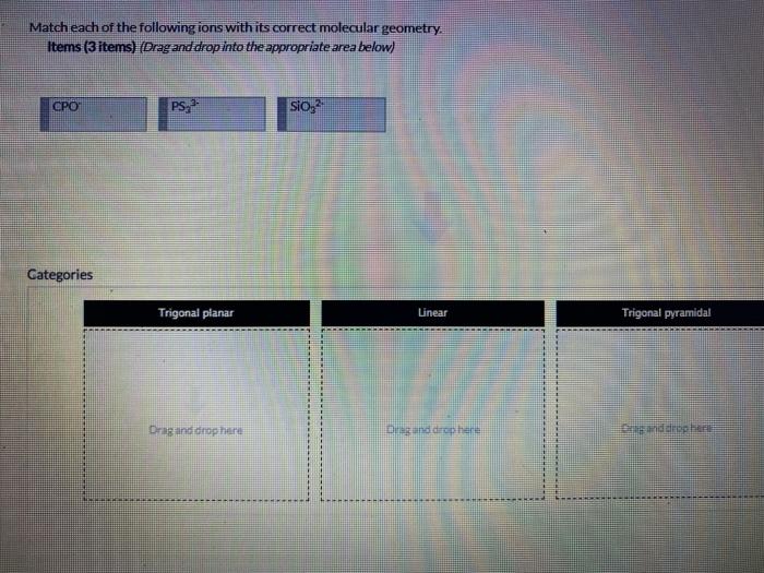 Solved Match each of the following ions with its correct | Chegg.com