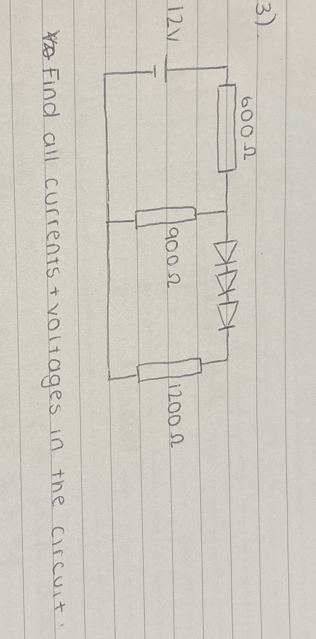 Solved .Find all currents + ﻿voltages in the circuit | Chegg.com