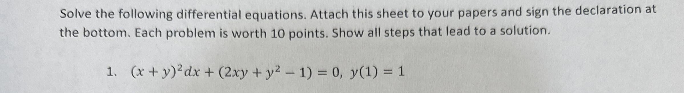 Solved Solve the following differential equations. Attach | Chegg.com
