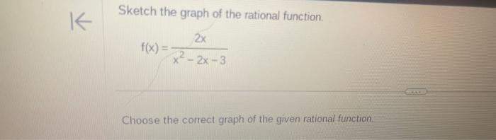 Solved Sketch the graph of the rational function. | Chegg.com