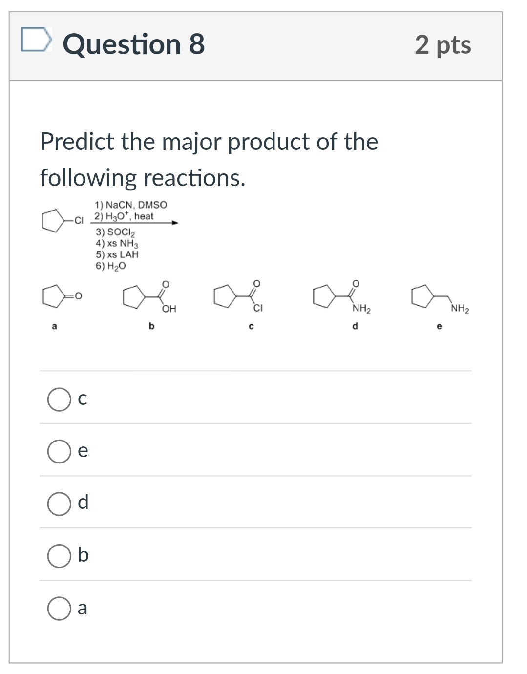 Solved Question 82 ﻿ptsPredict the major product of the | Chegg.com