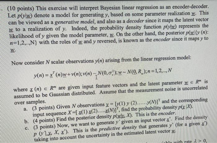 Solved ( 10 points) This exercise will interpret Bayesian | Chegg.com