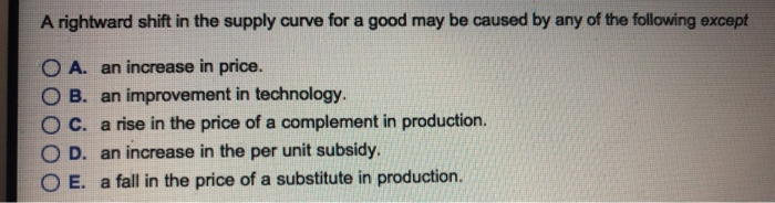 Solved Which One Of The Following Will Definitely Decrease Chegg