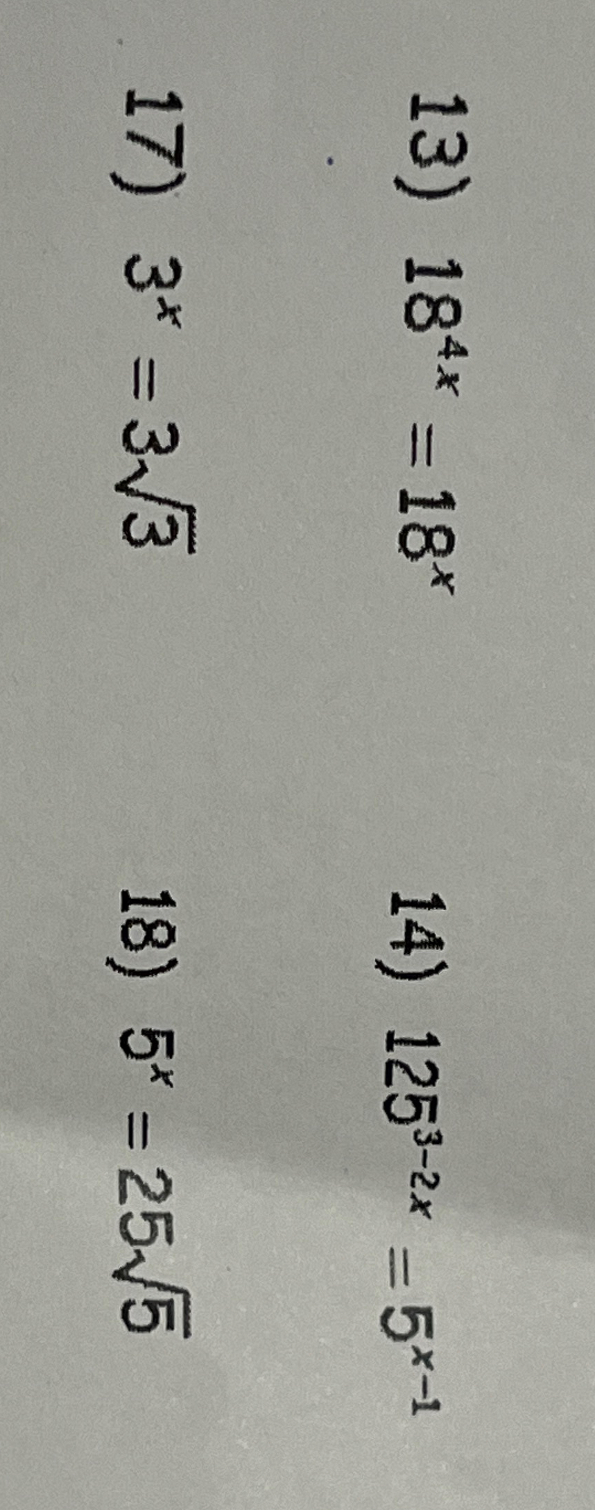Solved 184x=18x1253-2x=5x-13x=3325x=2552 | Chegg.com