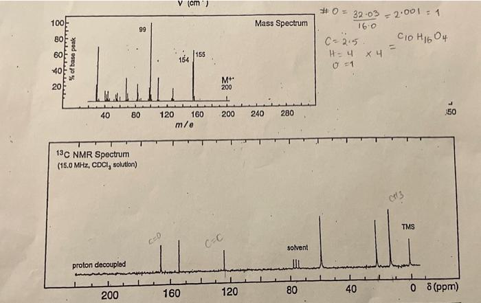 Solved pls use the 13C spectrum and Mass Spectrum to fill | Chegg.com