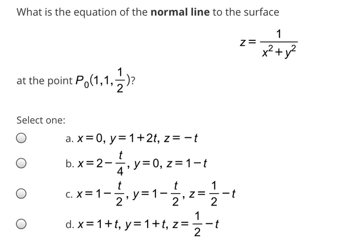 Solved What is the equation of the normal line to the | Chegg.com
