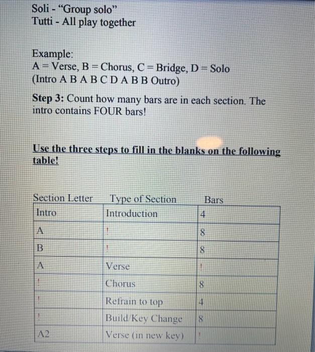 Music Appreciation 205 Assignment - FORM ANALYSIS! | Chegg.com