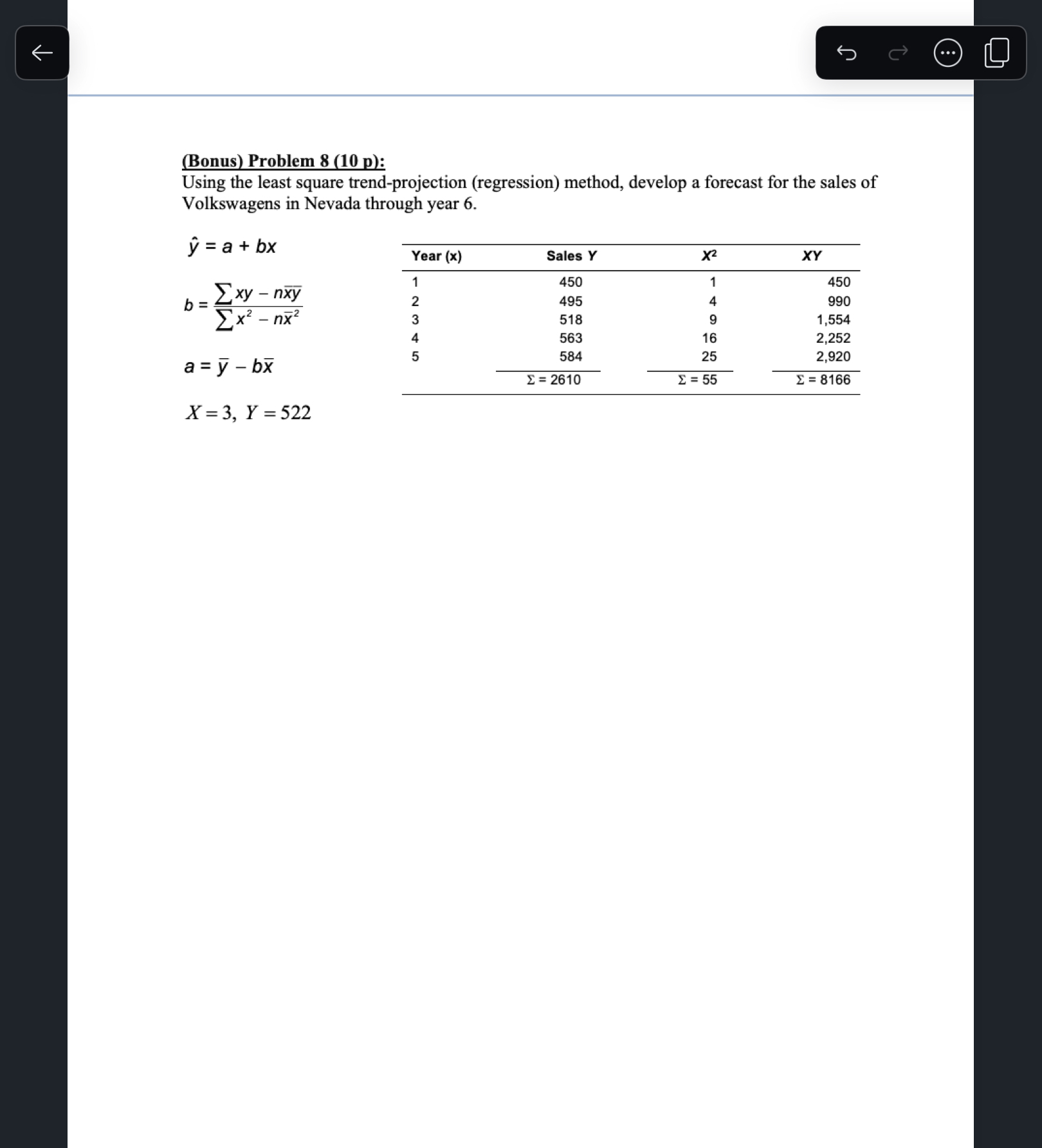 Solved (Bonus) ﻿Problem 8 (10 ﻿p):Using the least square | Chegg.com