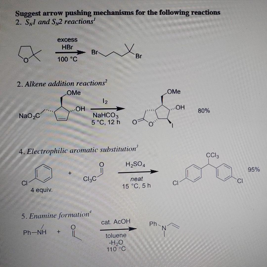 Solved Suggest arrow pushing mechanisms for the following | Chegg.com