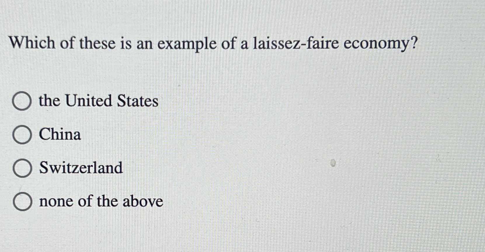 Solved Which of these is an example of a laissez-faire | Chegg.com