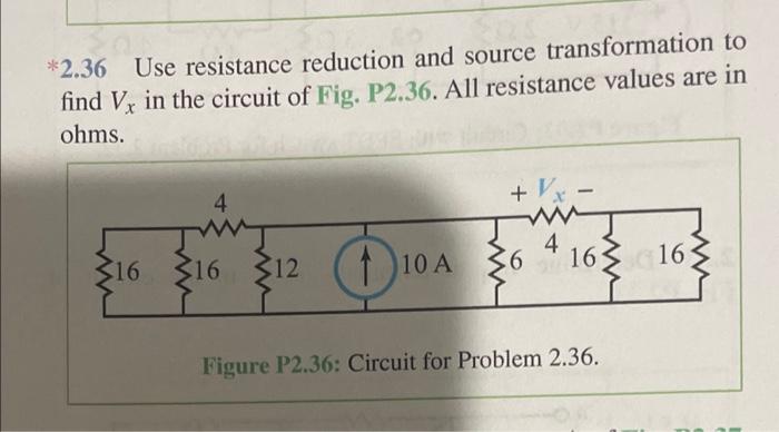 Solved 236 Use Resistance Reduction And Source 