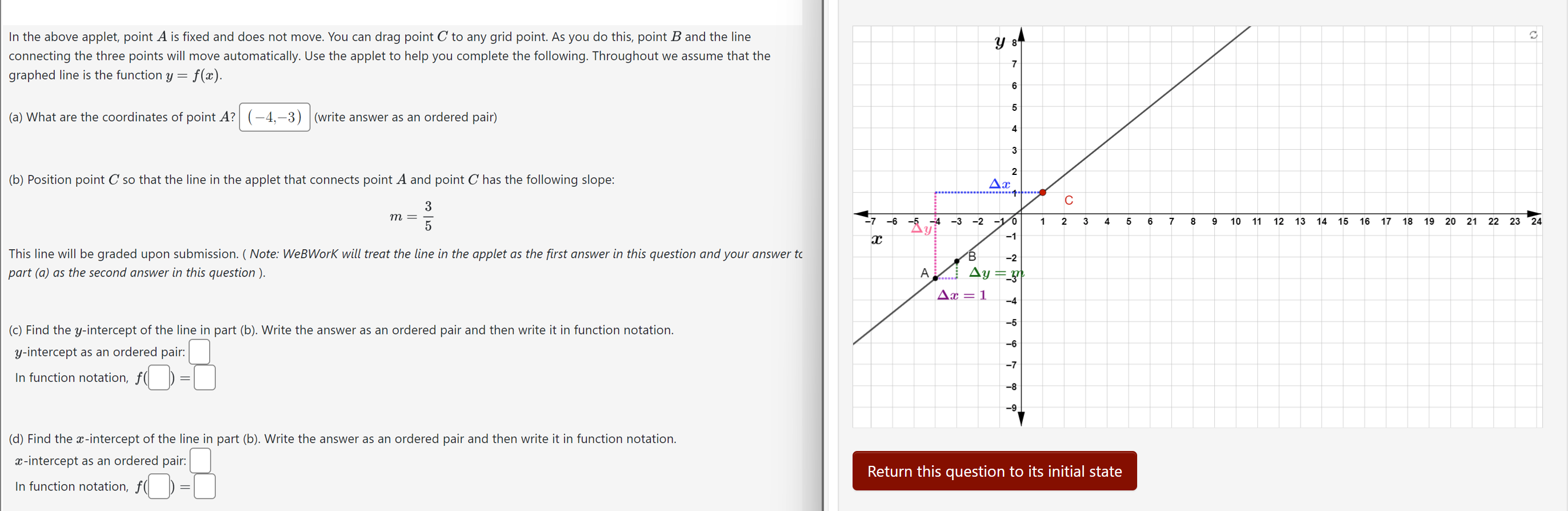 Solved In the above applet, point A ﻿is fixed and does not | Chegg.com