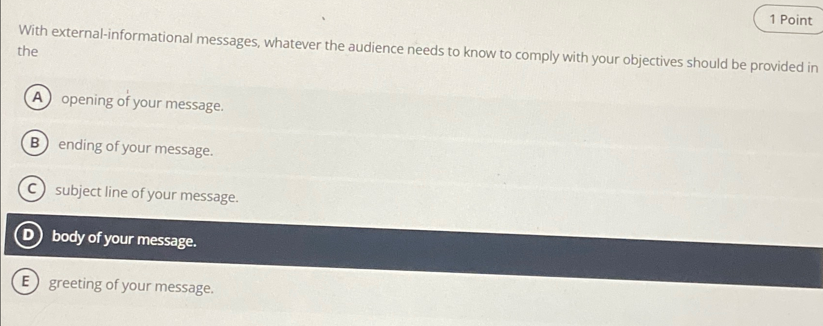 Solved With external-informational messages, whatever the | Chegg.com