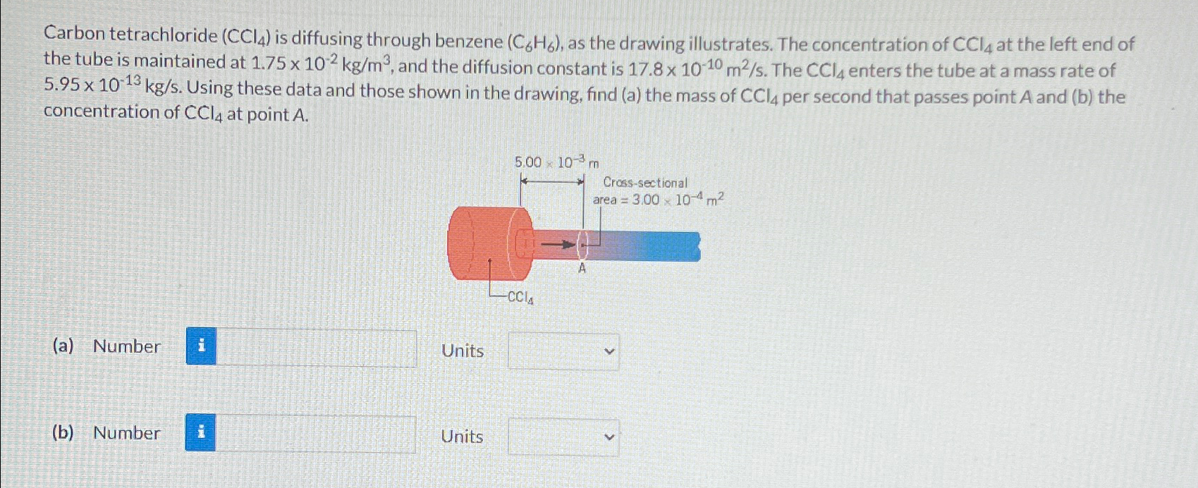 Solved Carbon tetrachloride (CCl4) ﻿is diffusing through | Chegg.com
