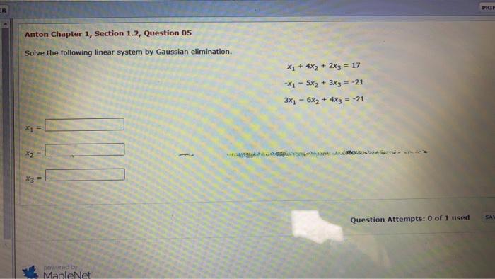 Solved ER Anton Chapter 1, Section 1.2, Question 05 Solve | Chegg.com