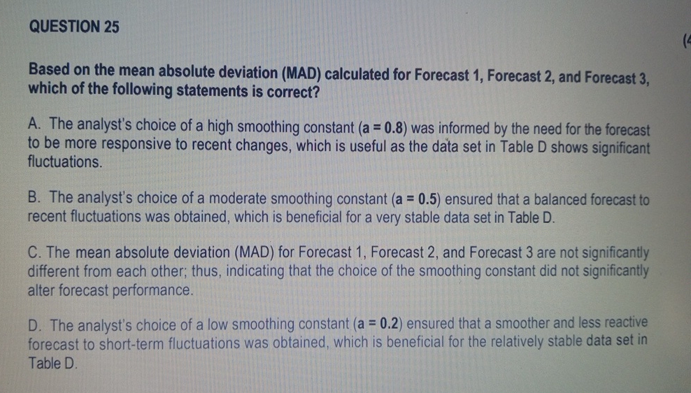 Question 25based On The Mean Absolute Deviation Mad 6702