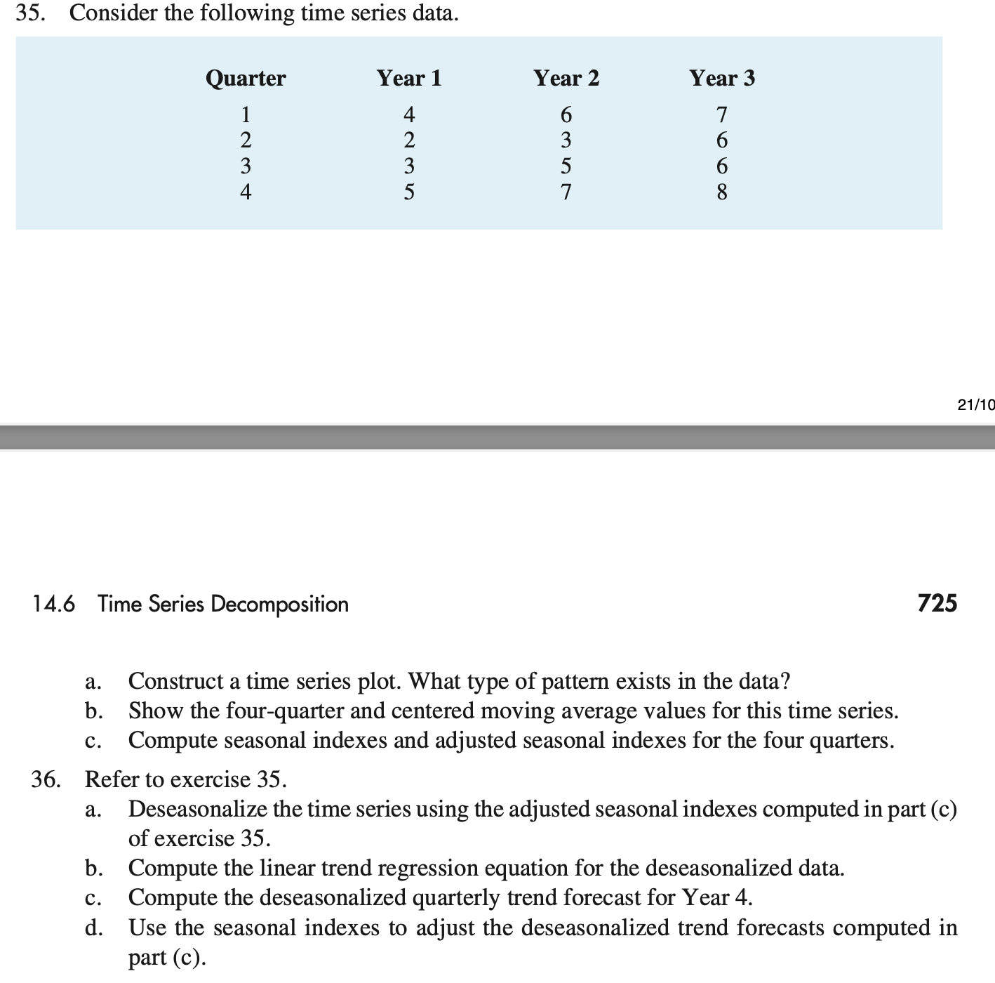 Solved Consider the following time series data.14.6 ﻿Time | Chegg.com