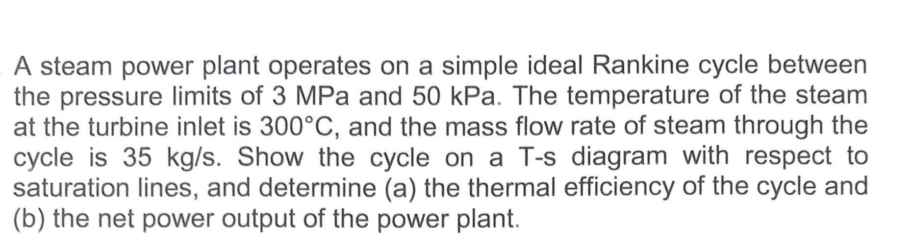 Solved A steam power plant operates on a simple ideal | Chegg.com