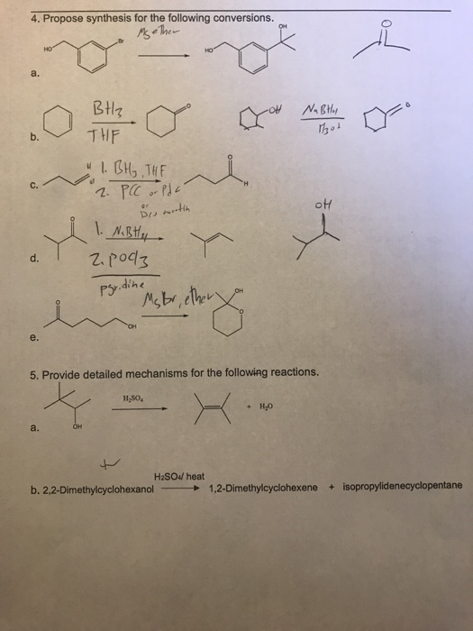 Solved 4. Propose synthesis for the following conversions. | Chegg.com