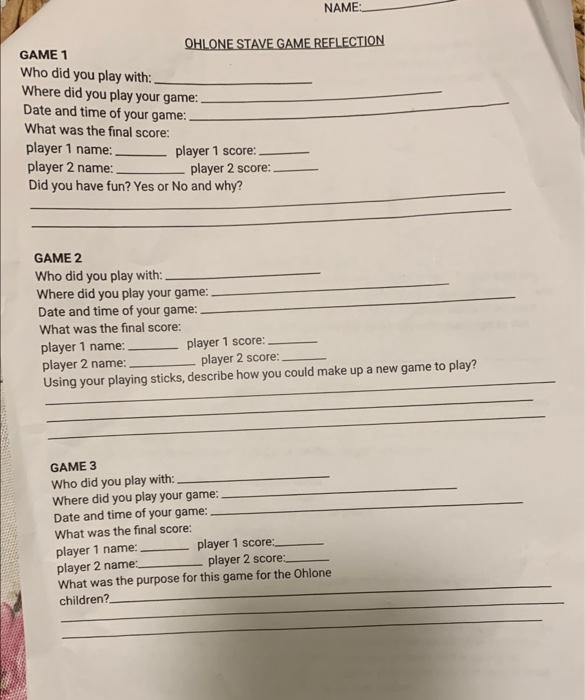 PLAYING THE STAVE GAME Ohlone children were very busy | Chegg.com