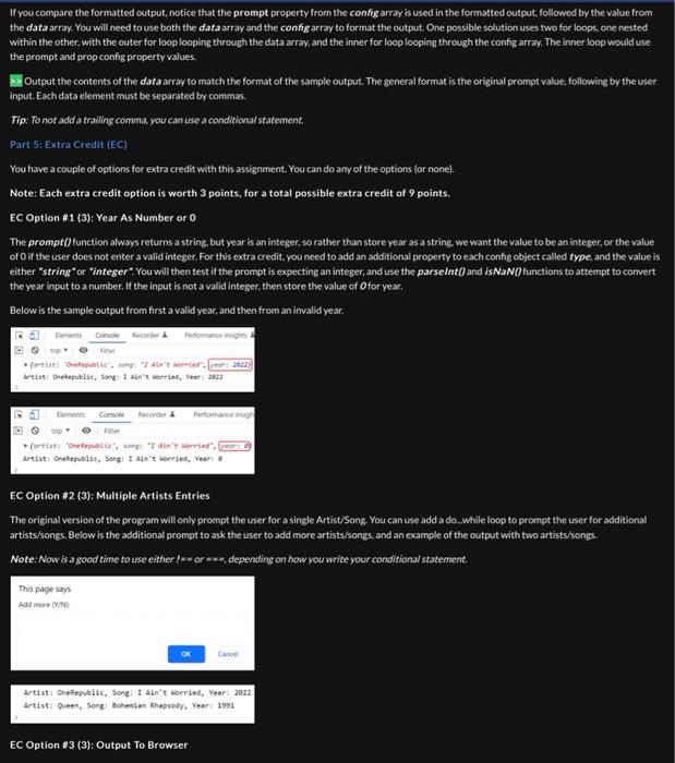 Solved Part 1: Assignment JavaScript and HTMLFiles For this | Chegg.com